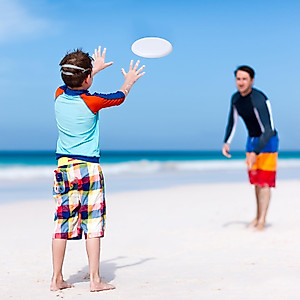 Tenceur 36 Pcs DIY Plastic Flying Disks Bulk 7 Inch Color Your Own White Flying Disc with 10 Paintbrushes and 3 Paints for Party Favors and Crafts Fun Home Activities Games