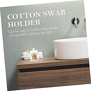 HOLIDYOYO 4pcs Bathroom Jars Cotton Ball Holder Organizer Apothecary Jars with Lid Cookie Container Organizer Cotton Rounds Holder Small Bathroom Organization Cotton Swabs Floss Plastic Jars