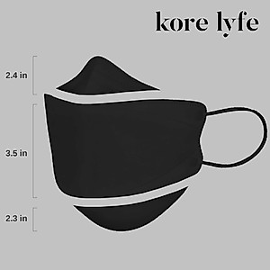 [10 PCS] 25% LARGER KF94 Face Mask - X-LARGE BLACK - [Made in Korea] - In 5 PCS Reclosable Package - Breathable Premium Quality - [Package in English]