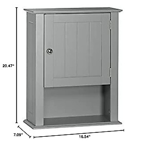 RiverRidge Ashland Single Door Wall, Gray Cabinet