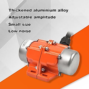 ATO AC 110V Concrete Vibrator Motor Adjustable Amplitude Low Noise Concrete Vibrating Motor Aluminum Alloy Vibrating Vibrators for Shaker Table,1 Phase 3600rpm with CE Certificate 100W