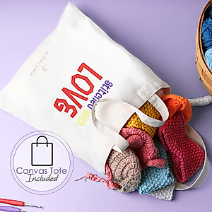 73 Piece Crochet Kit with Crochet Hooks Yarn Set - Premium Bundle Includes Yarn Balls, Needles, Accessories Kit, Canvas Tote Bag and Lot More - Starter Pack for Kids Adults – Beginner, Professionals.