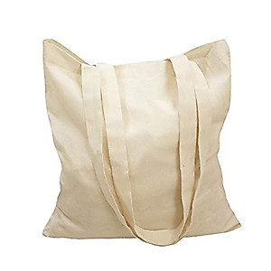 WHITEWRAP Canvas Grocery Bag, Canvas Shopping Bag with Handle Reusable Tote bags(15"x16", 3- Pack)