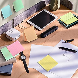 Pop Up Sticky Notes Lined 3x3 inch , Easy to Post Sticky Notes with Lines, 600 Sheet Sticky Notes Pop up Refill Pink Purple Blue Yellow Green Orange Color, Office Accessories