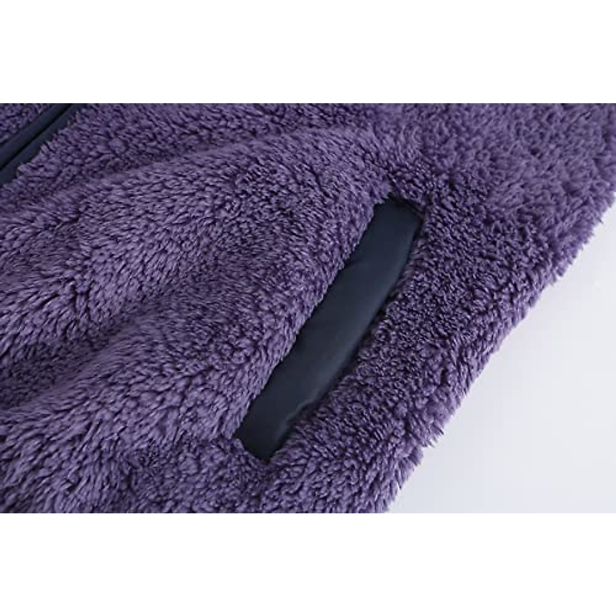 Girl's Jacket Kids Full Zip Ultra Soft Sherpa Fleece Hoodie Sweatshirt Dark Purple 16-18Years