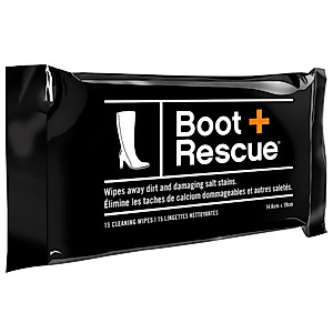 Boot Rescue All-Natural Cleaning Wipes. Remove Dirt & Damaging Salt Stains from Leather & Suede Shoes & Boots. Re-sealable Pack of 15 Wipes.