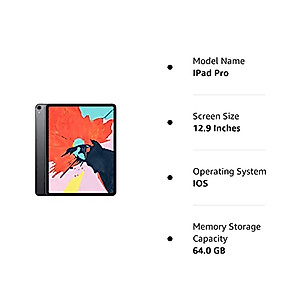 2018 Apple iPad Pro (12.9-inch, Wi-Fi + Cellular, 64GB) - Space Gray (Renewed)