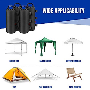 YOOFAN Sand Bags for Weight Set of 4 – Heavy Duty Sandbags for Canopy Weights Tent Weights Tarp Weights Gazebo Weights Outdoor, Black
