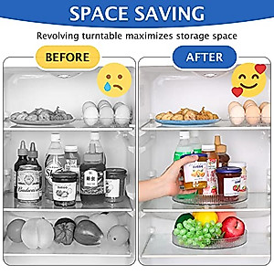 Lazy Susan Turntable - 4 Pack Lazy Susan Organizer for Cabinet, Kitchen, Pantry,Table, Fridge, Bathroom, Countertop, Vanity, 9 Inches, Clear