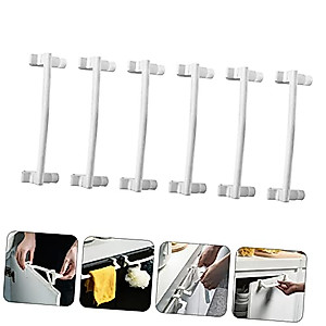 HOLIDYOYO 6pcs Door Hook Towel Hooks Towel Holder Over Door Towel Stand Over Door Towel Rack Cabinet Door Towel Hanger Arm Warmers Cabinet Hooks Kitchen Dish Cloth Storage Rod Towel Bar Abs