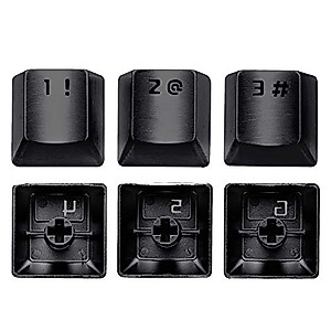 Qupei Metal Keycaps (WASDQREF+DIR.) for FPS & MOBA, OEM Mechanical Keyboard Keycaps Kit 60% Keycaps for Cherry MX Switches Gaming Keyboard Keycaps (Black)