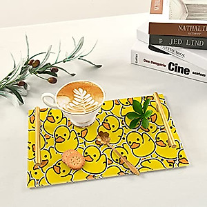 Duck Cartoon Bathroom Vanity Tray Bath Decorative Vanity Tray for Bathroom Counter Serving Organizer Jewelry Plate Holder with Handles Countertop Storage for Table Kitchen