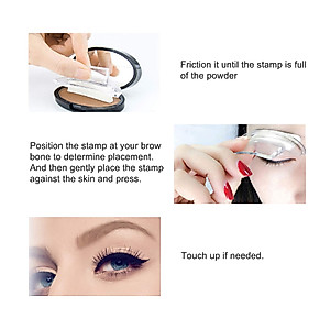 Boobeen Eyebrow Seal Stamp Powder - Waterproof 3 Seconds Eye Make Up Nature Coloring Kit - Creates Natural Looking Brows for Makeup Beginners