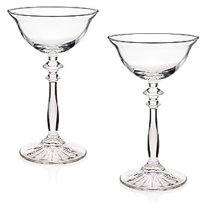 HISTORY COMPANY Jean Harlow “Dinner at Eight” 1933 Cocktail Coupe Glass 2-Piece Set (Gift Box Collection)