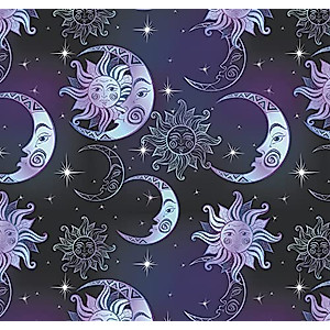 Celestial Sun Moon Stars Wrapping Paper - Folded Flat 30 x 20 Inch (3 Sheets)