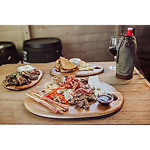 TOSCANA - a Picnic Time brand Pebble Acacia Charcuterie Board 18" x 15" - Cheese Board - Wood Serving Platter, (Natural Acacia)