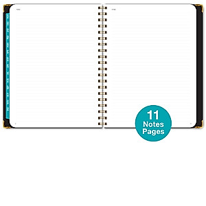 HARDCOVER 2024 Planner: (November 2023 Through December 2024) 8.5"x11" Daily Weekly Monthly Planner Yearly Agenda. Bookmark, Pocket Folder and Sticky Note Set (Golden Floral)