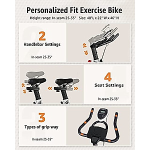 YOSUDA Indoor Cycling Bike Stationary Bike - Magnetic Resistance, Cycle Bike with Ipad Mount & Comfortable Seat Cushion, Magnetic Resistance
