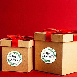 80 PCS His Favorite & Her Favorite Stickers Wedding Favor Stickers for Wedding Gift Box Candy Bag for Bridal Wedding Shower Round Circle Party Favor Stickers, 2 Inch Round Stickers.