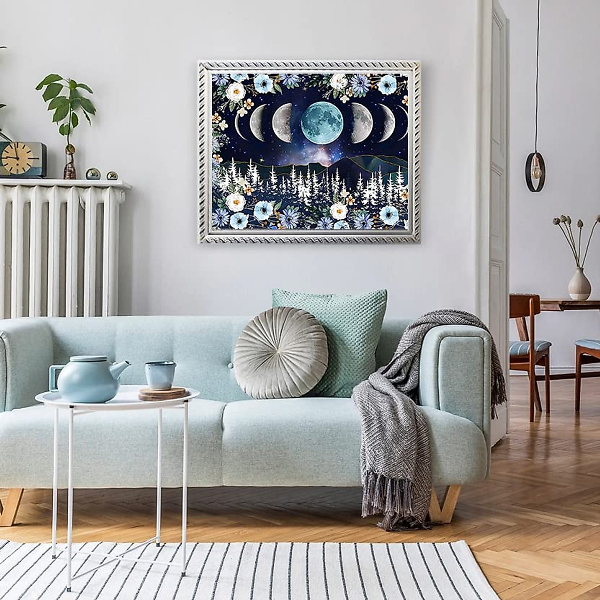 Moon Diamond Painting Kits for Adults -Flower 5D Diamond Art Kits, Full Drill Diamond Painting,Gem Arts and Crafts for Beginner Kids Home Wall Decor 16 x 12 Inch