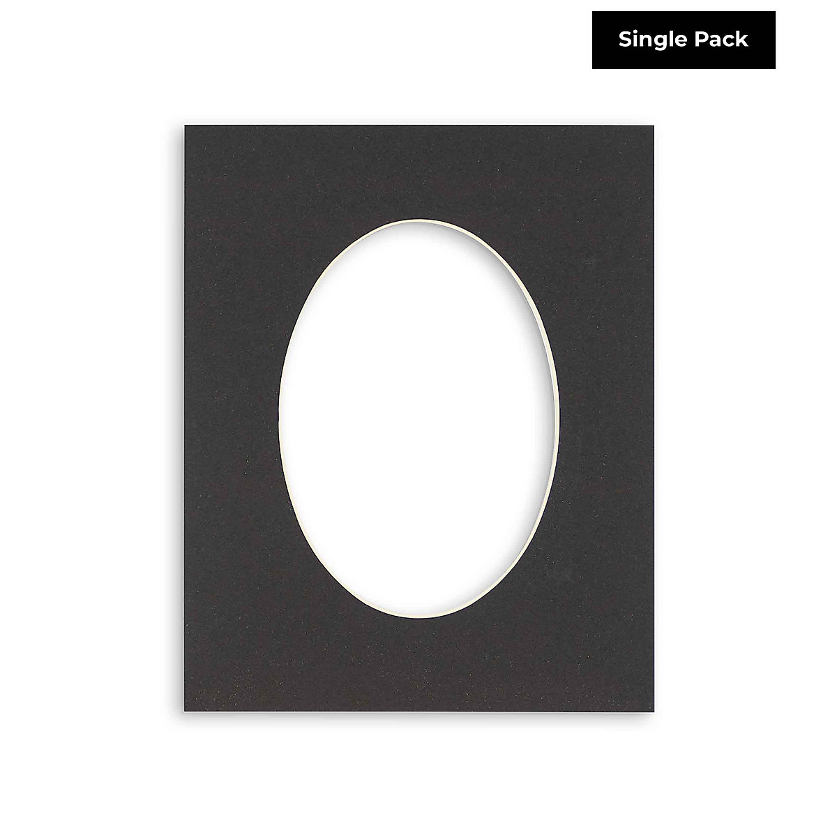 16x24 Mat Bevel Cut for 13x19 Photos - Precut Black Oval Shaped Photo Mat Board Opening - Acid Free Matte to Protect Your Pictures - Bevel Cut for Family Photos, Pack of 1 Matboard Show Kit with Acid