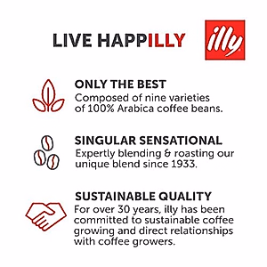 Illy Coffee K Cups - Coffee Pods For Keurig Coffee Maker – Classico Decaf Roast – Notes of Caramel - Mild, Flavorful & Balanced Flavor Pods of Coffee - No Preservatives – 10 Count