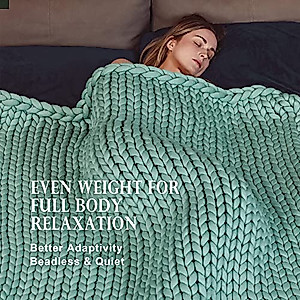 Cottonblue 12lbs Cooling Handmade Knitted Weighted Blanket - Soft, Breathable & Evenly Weighted for Better Sleep, Twin/Full Size 48"x72", Machine Washable, All-Season Comfort