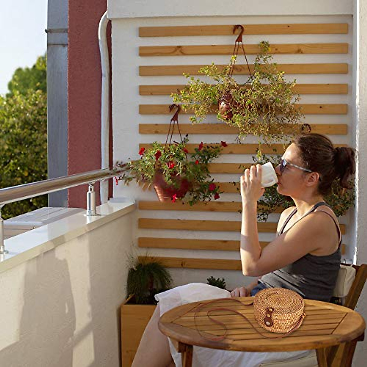 Forart Handwoven Round Rattan Bag Shoulder Leather Straps Natural Chic Circle Handbag Crossbody Bags(Ship from USA)