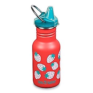 Klean Kanteen Kid Classic Narrow 12oz (w/Sippy Cap) Coral Strawberries