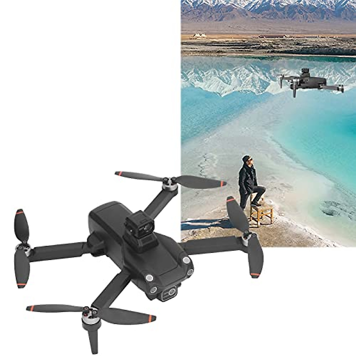 Video Drone with HD Camera, Foldable Photography Aerial Drone 7.6V 3000mah Outdoor Plastics and Electronic Components (No Obstacle Avoidance)