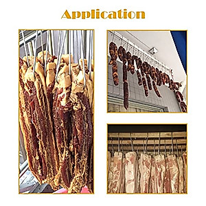 Betinyar 10 Pieces 7.5 Inch Meat Hooks, Stainless Steel Butcher Hooks, Heavy Duty S-Hooks for Hanging Meat, Meat Smoking Hooks for Processing, Drying