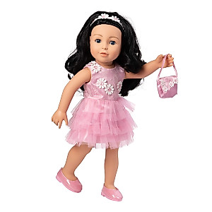 ADORA Amazon Exclusive Amazing Girls Collection, 18” Realistic Doll with Changeable Outfit and Movable Soft Body, Birthday Gift for Kids and Toddlers Ages 6+ - Mia