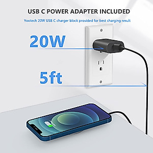 Yootech Magnetic Wireless Charger, Compatible with MagSafe Charger, 5ft Cable Metal Fast Wireless Charging Pad with USB-C 20W PD Adapter Compatible with iPhone 14/13/13 Pro Max/13 Mini/12,AirPods Pro