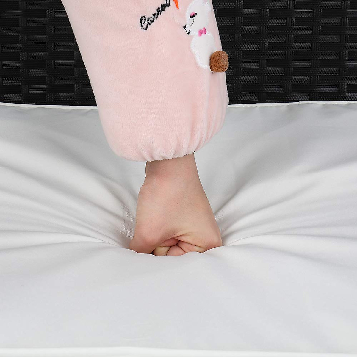 Patio PE Wicker Furniture Set 3 Piece Outdoor Brown Rattan Sectional Loveseat Couch Conversation Sofa Chair with Storage Box and Glass Top Coffee Table