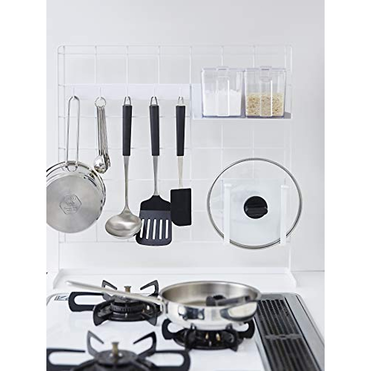 Yamazaki Home Grid Panel Organizer and Accessories-Wall Storage Decor, One Size, White