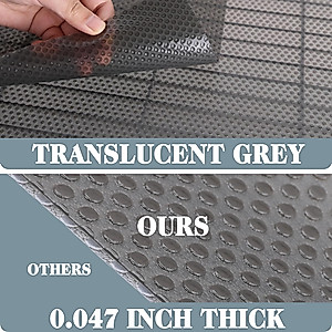 FLPMIX Wire Shelf Liner 16 inch Wide, Standard Size (16 by 197 Inch, Transparent Grey), Waterproof Pantry Shelf Liner, Thick Plastic Kitchen Cabinets Liner for Wire Racks, Heavy Duty Metal Shelves