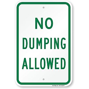SmartSign-K-2289-AL No Dumping Allowed Sign by | 18" x 12" Aluminum