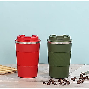 17oz Stainless Steel Vacuum Insulated Coffee Travel Mug for Ice Drink & Hot Beverage, Double Wall Travel Tumbler Cups with Spill Proof Lid, Car Thermos Gift for Men and Women (RED)