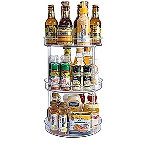 Non-Skid 3 Tier Lazy Susan for Kitchen, Cabinet, Pantry,Lazy Susan Turntable Cabinet Organizer，360 Degree Rotating Spice Rack，Lazy Susan Turntable
