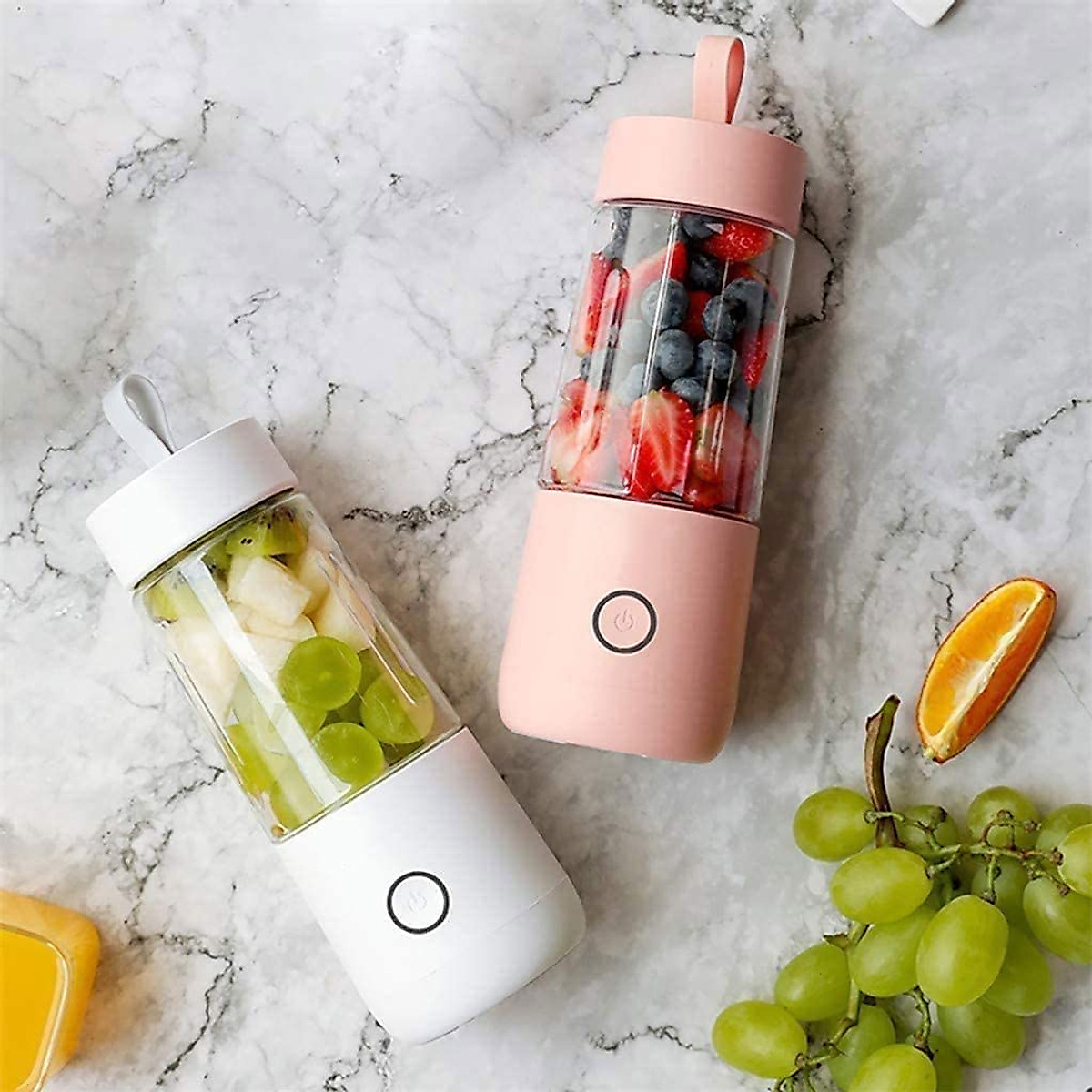 MXJCC Portable Blender, Personal Blender, Smoothie Blender. Rechargeable USB (Color : White)