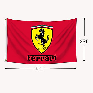 AMAKKFY Ferrari Racing Flag Wall Banner Tapestry for Garage Dorm Man Cave Room College Decor