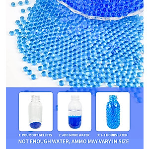 Banvih Gel Gun Blaster Refill Ammo - 7-8mm, 8Pack, 80000 Pieces, 7.5mm Splatter Water Balls Beads Bullets Compatible for Splatrball, Splat Gun, Orby Gun Etc - Blue Green Purple Orange, for Ages 14+