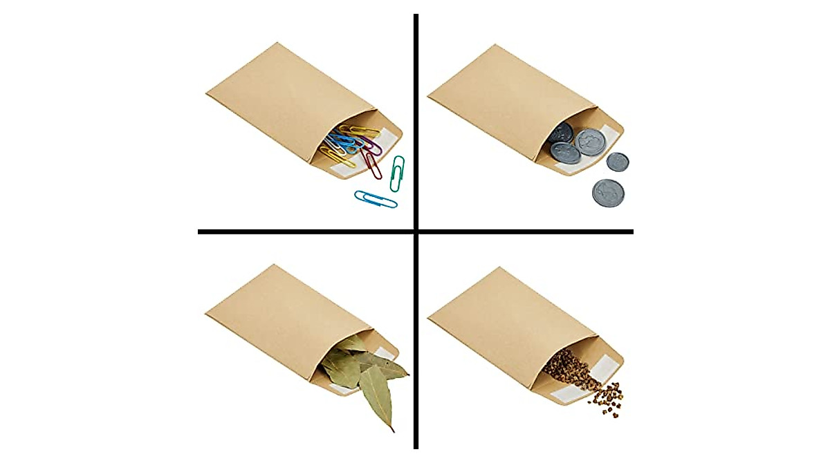 100 Pack Small Seed Saving Envelopes 3x4 - Brown Paper Packets