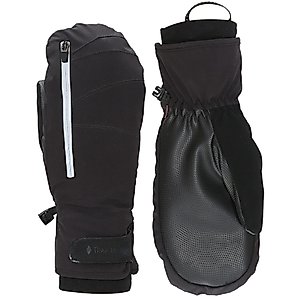 TrailHeads Women’s Convertible Zip Mitts | winter running mittens | thermal mittens for cold weather | women’s mittens for outdoor sports - black (small/medium)