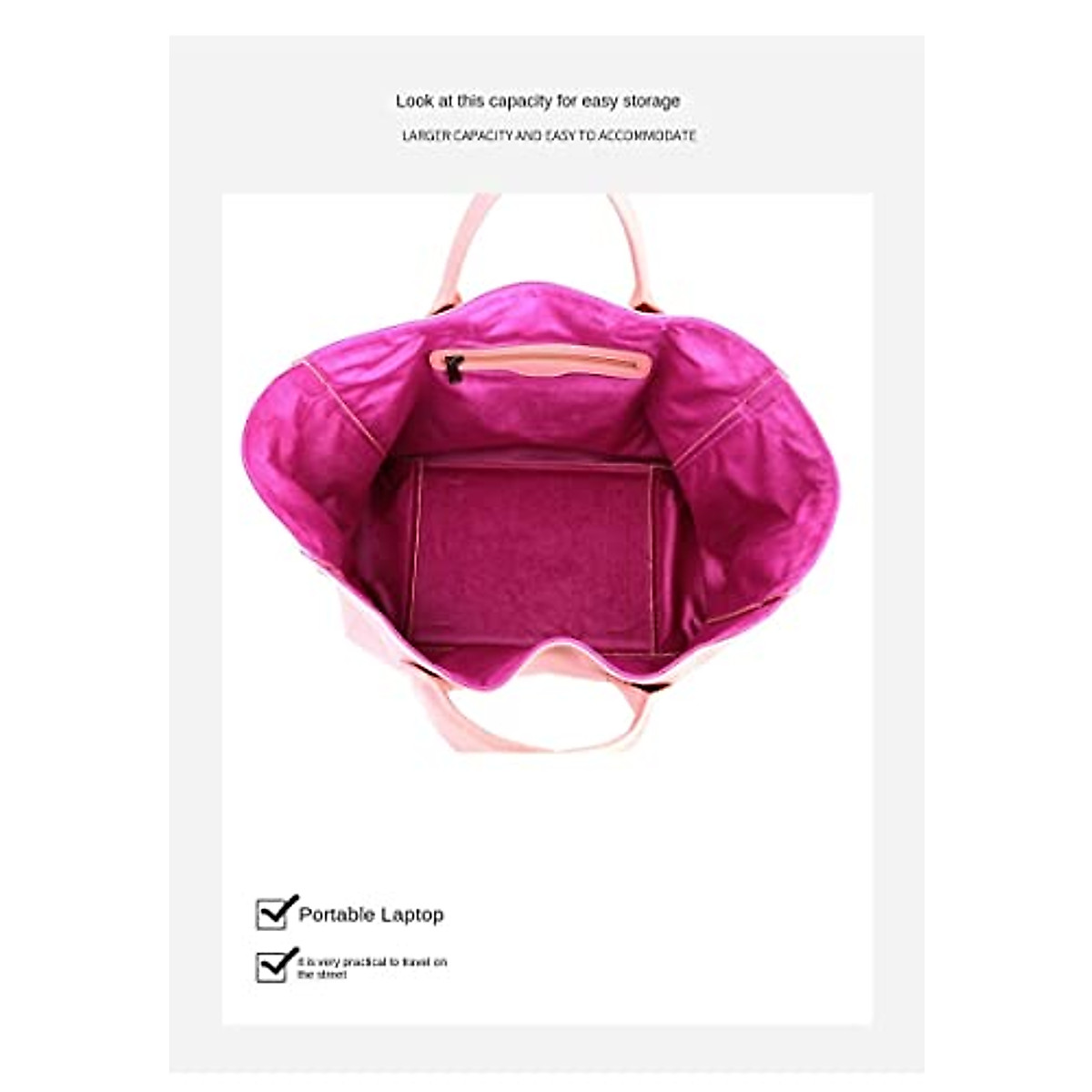 Oversize Tote Bags for Women Genuine Leather Handbags and Purses Brown Large Shopper Bag Female Travel Handbag (A Black,41cm-21cm-34cm)