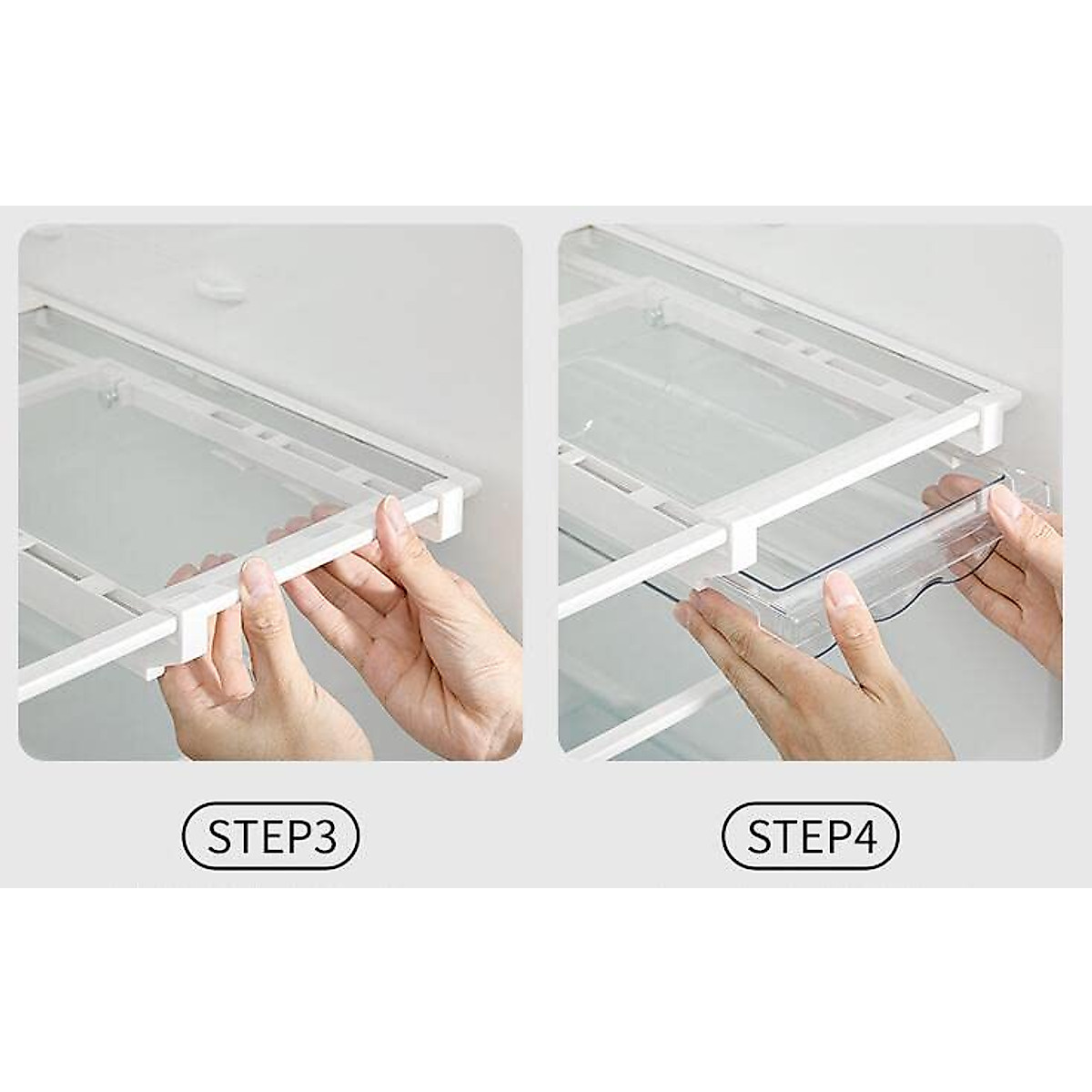 Allpdesky Refrigerator Eggs Storage Box Plastic Food Storage Container Pull-out Drawer Holder Kitchen Fridge Fresh-Keeping Organizer Shelf