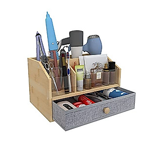 Hair Tool Organizer, Hair Dryer Holder, Bathroom Countertop Blow Dryer Holder, Vanity Caddy Storage Stand for Accessories, Makeup, Toiletries