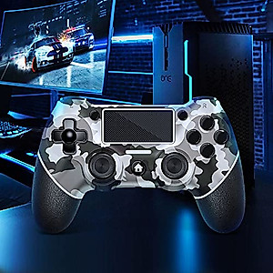 AceGamer Wireless Controller for PS4 Gamepad Compatible with PS4/Pro/Slim Double Shock/Touchpad/Headphone Jack/Six-axis Motion Control (Camouflage)