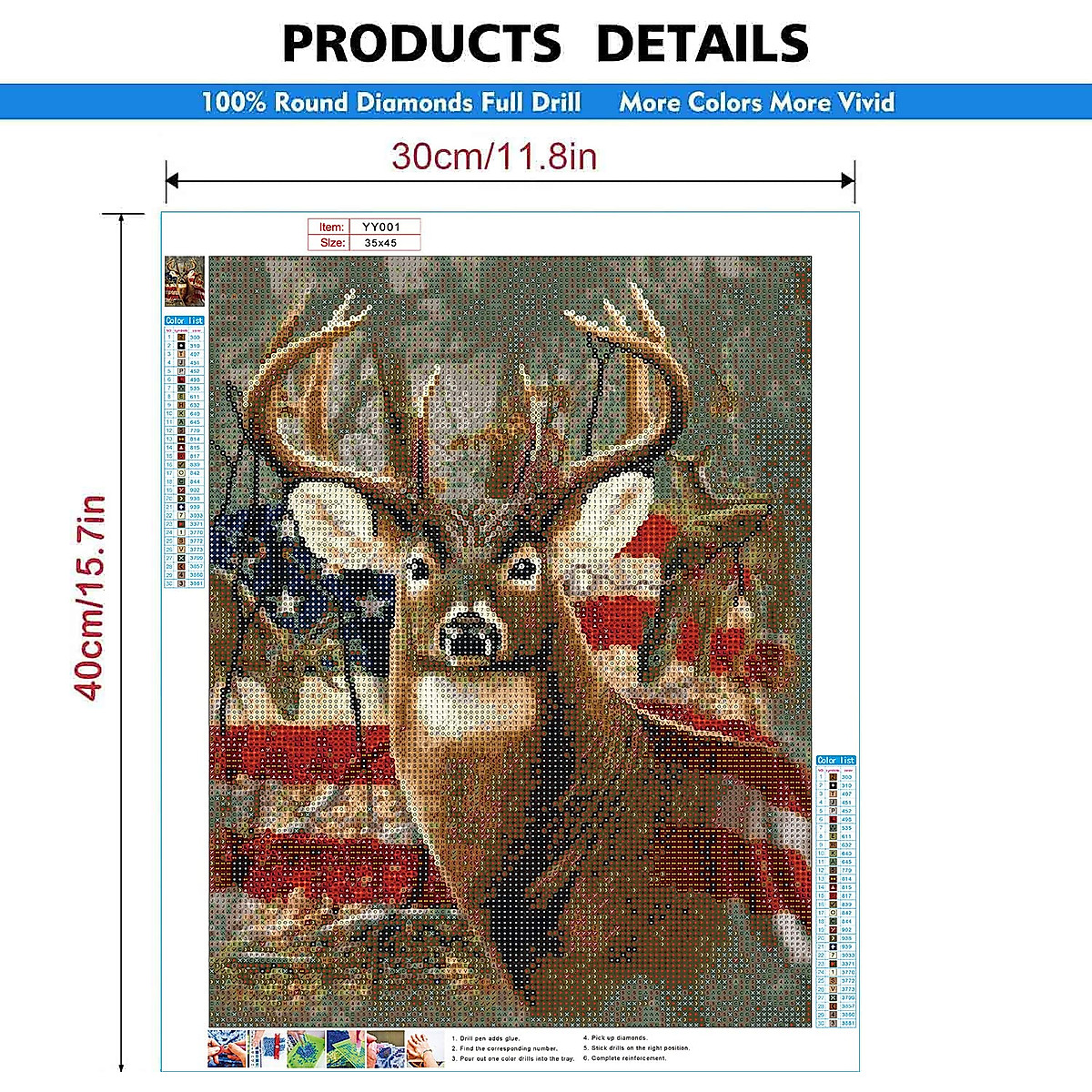 BLOOMMAY Diamond Painting Kits for Adults – 5D DIY Round Diamond Number Kits with Full Drill – Crystal Rhinestone Diamond Embroidery Paintings for Home, Office, Wall Decor 16×12 Inch