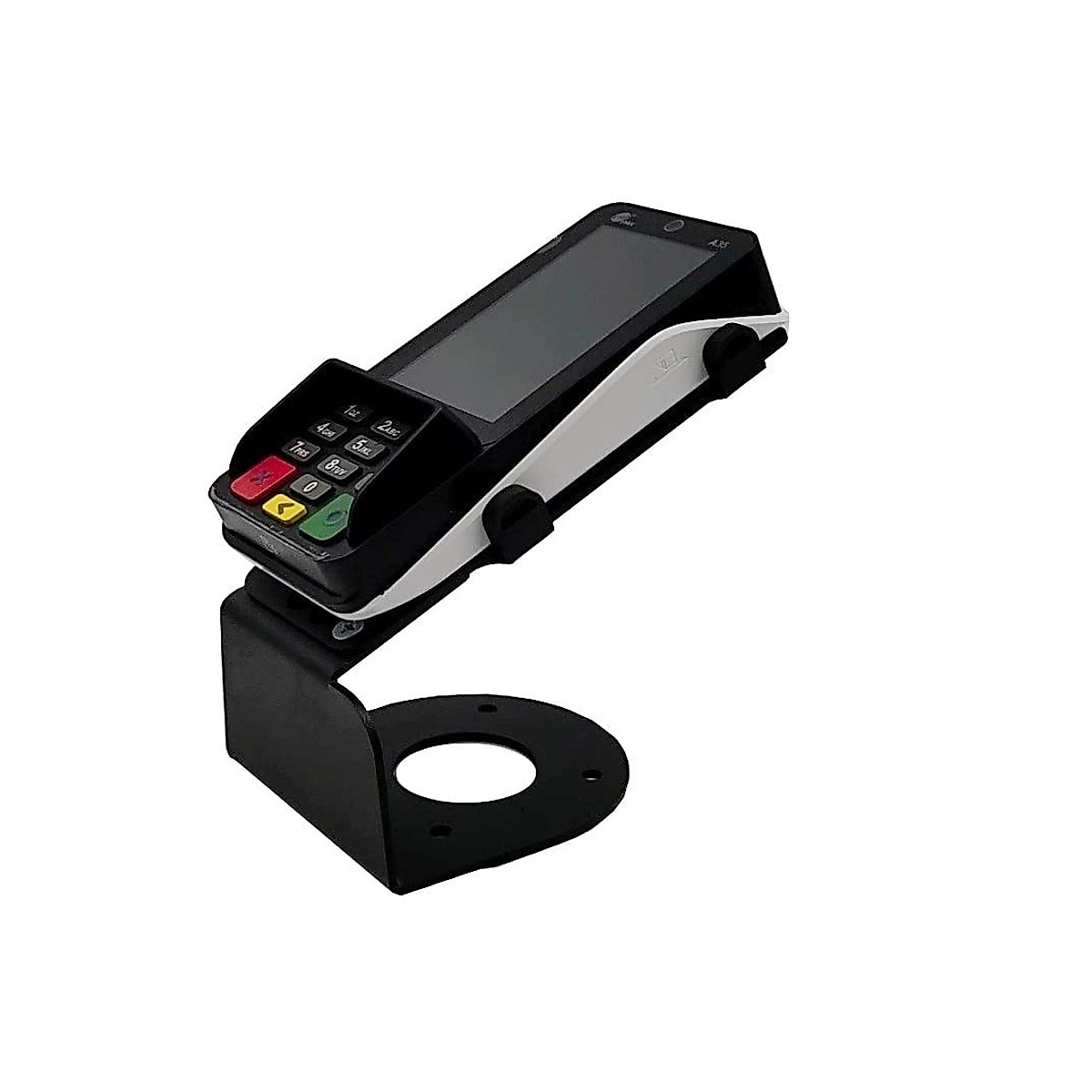 DCCSTANDS PAX A35 4" Fixed Stand Fixed and Angled Metal Terminal Stand, Screw-in or Adhesive, Black